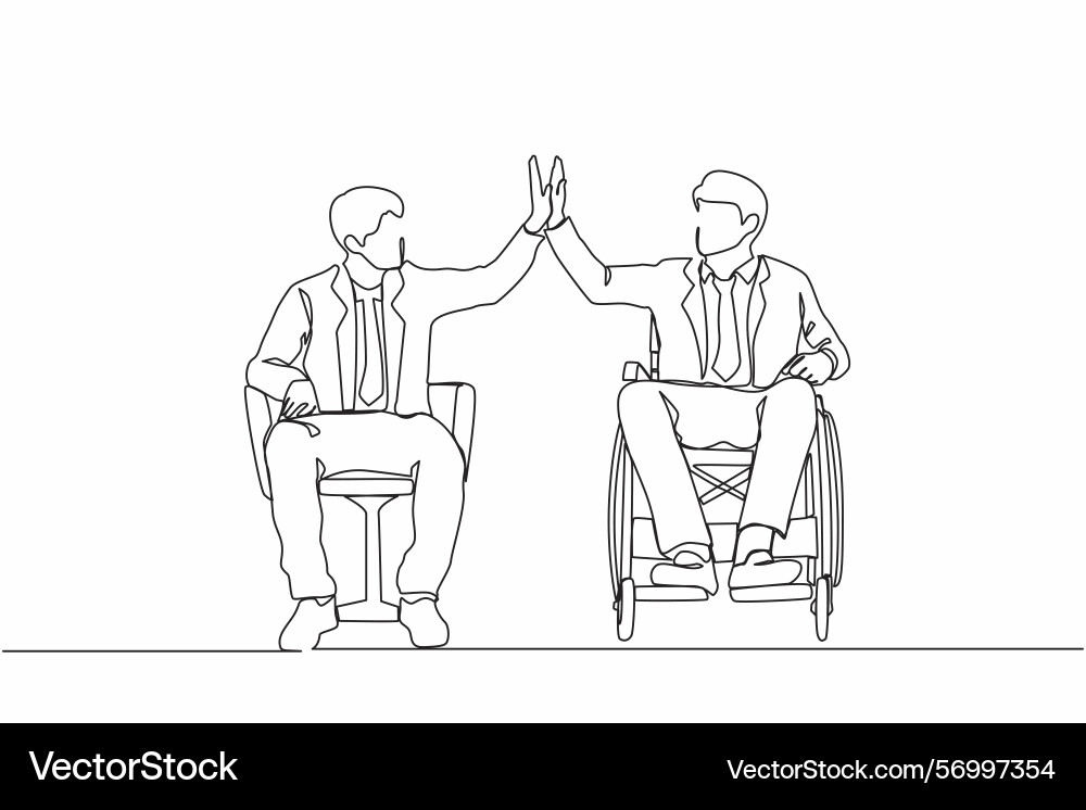 Continuous one line drawing businessman Royalty Free Vector