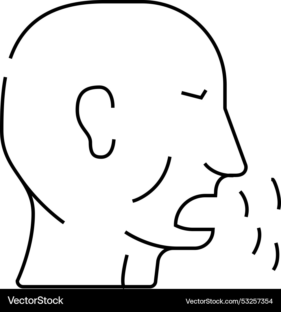 Cough disease line icon Royalty Free Vector Image