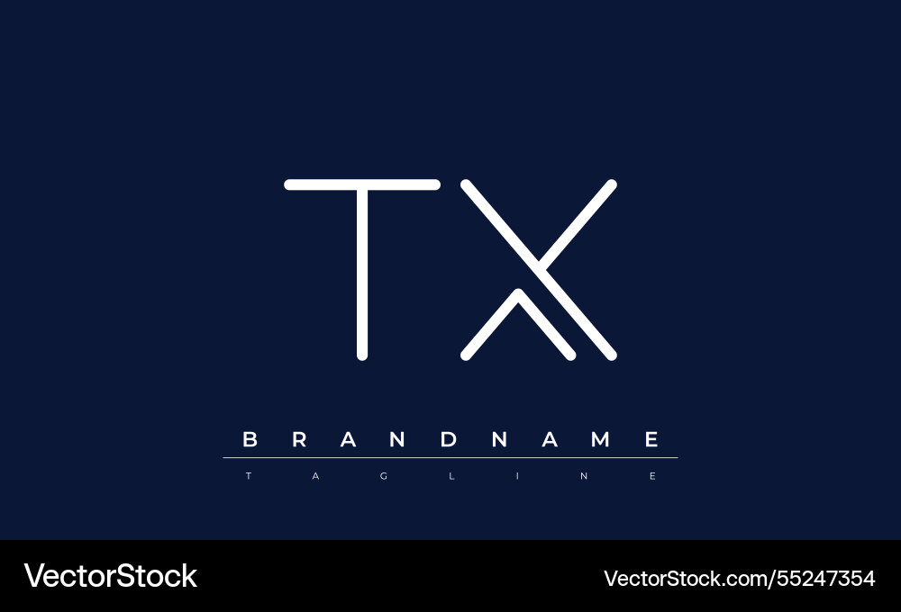 Creative tx letter initial logo image Royalty Free Vector