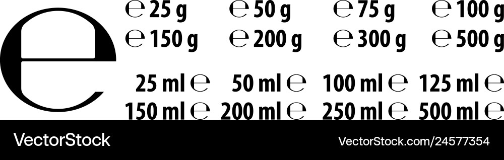 E-Mark Symbol with Dimensions Royalty Free Vector Image