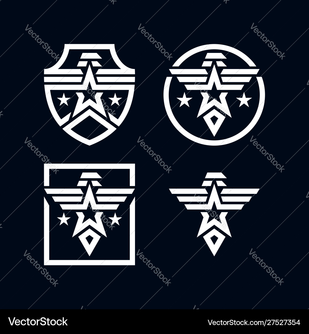 Eagle army military logo icon Royalty Free Vector Image