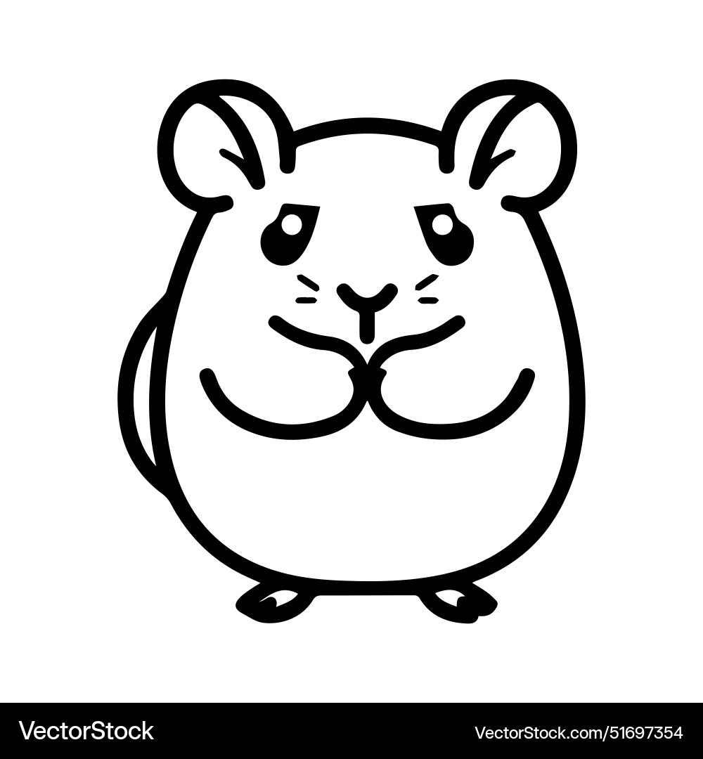 Hamster logo or modern line icon art Royalty Free Vector