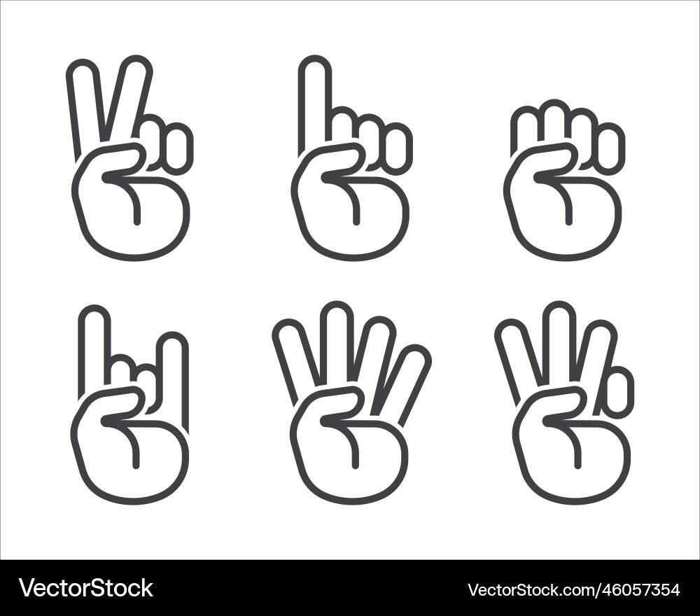 Hand gesture icon set Royalty Free Vector Image