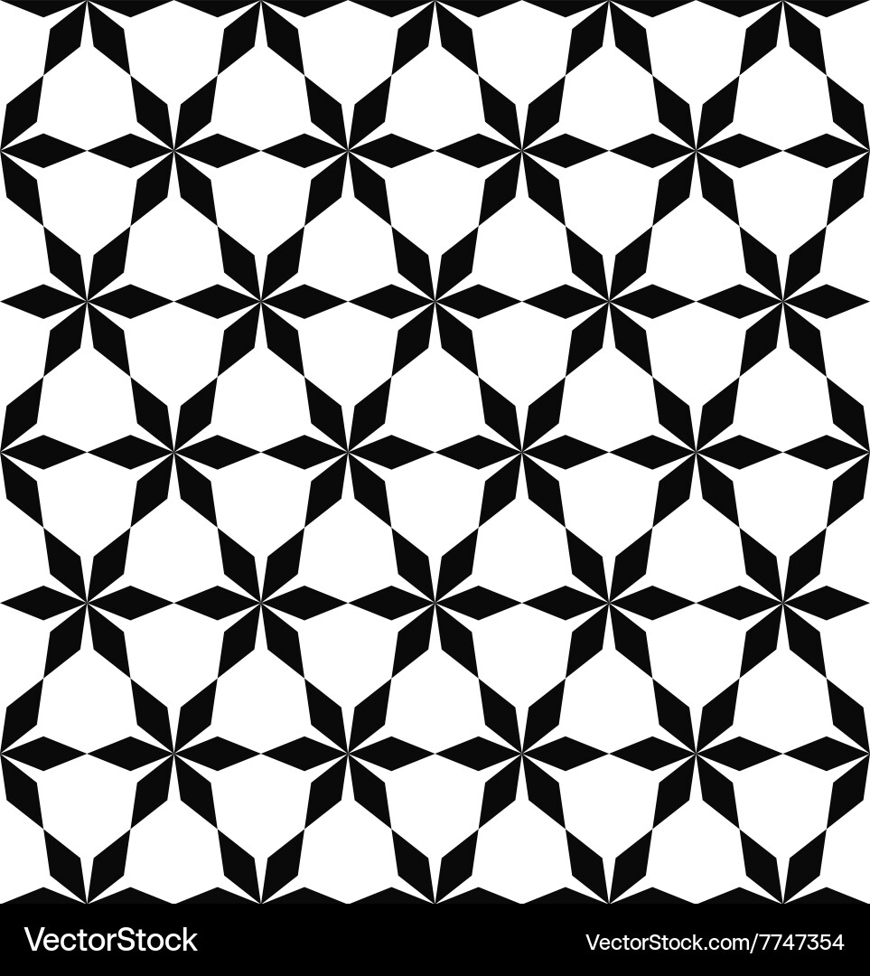 Hexagonal Black and White Pattern Royalty Free Vector Image