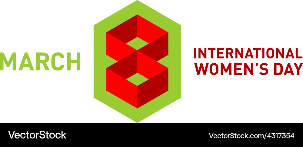 March 8 day card title logo Royalty Free Vector Image