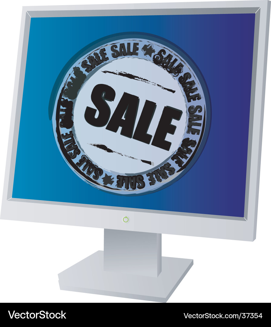 Monitor sale Royalty Free Vector Image - VectorStock
