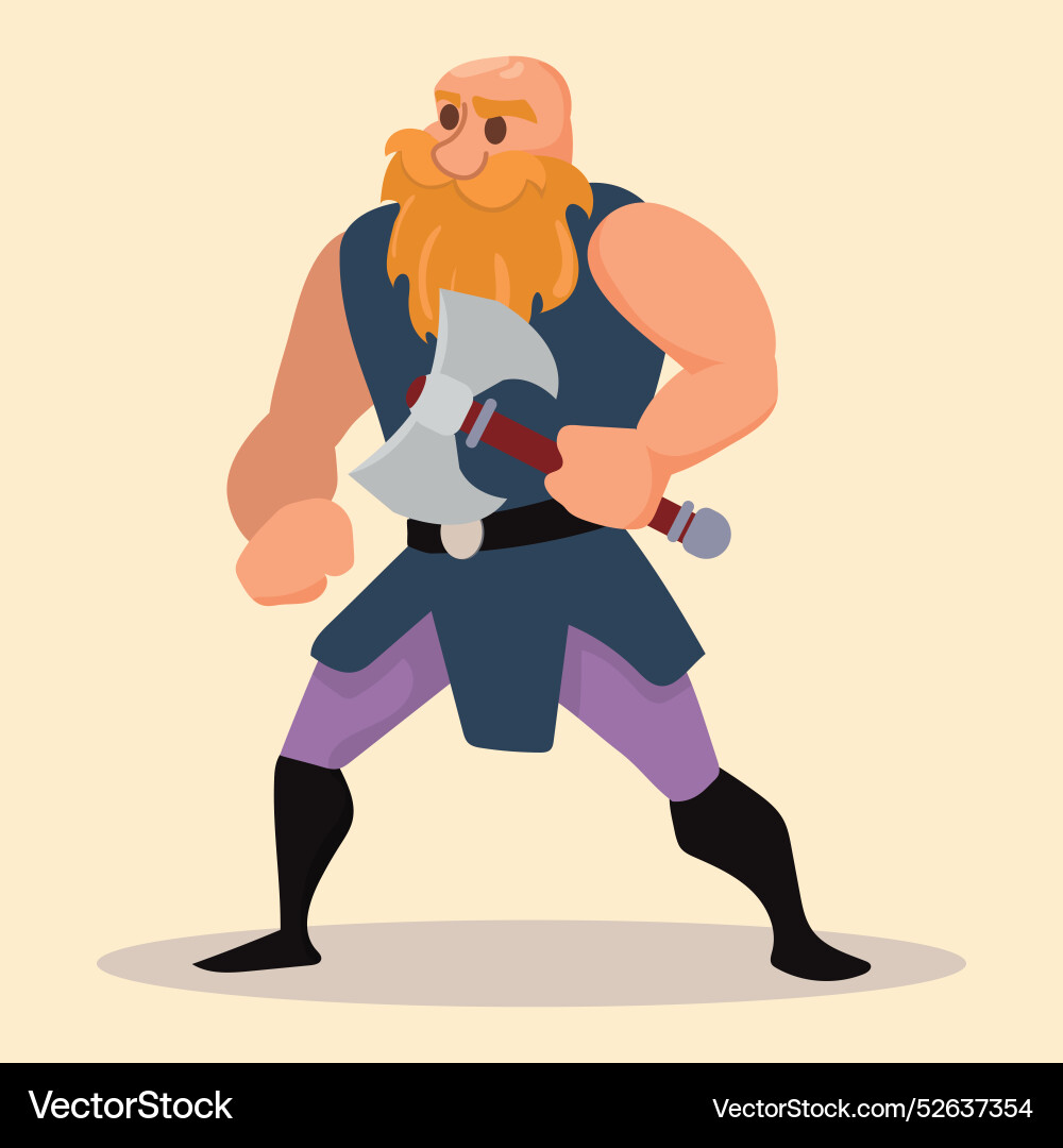 Viking cartoon character Royalty Free Vector Image