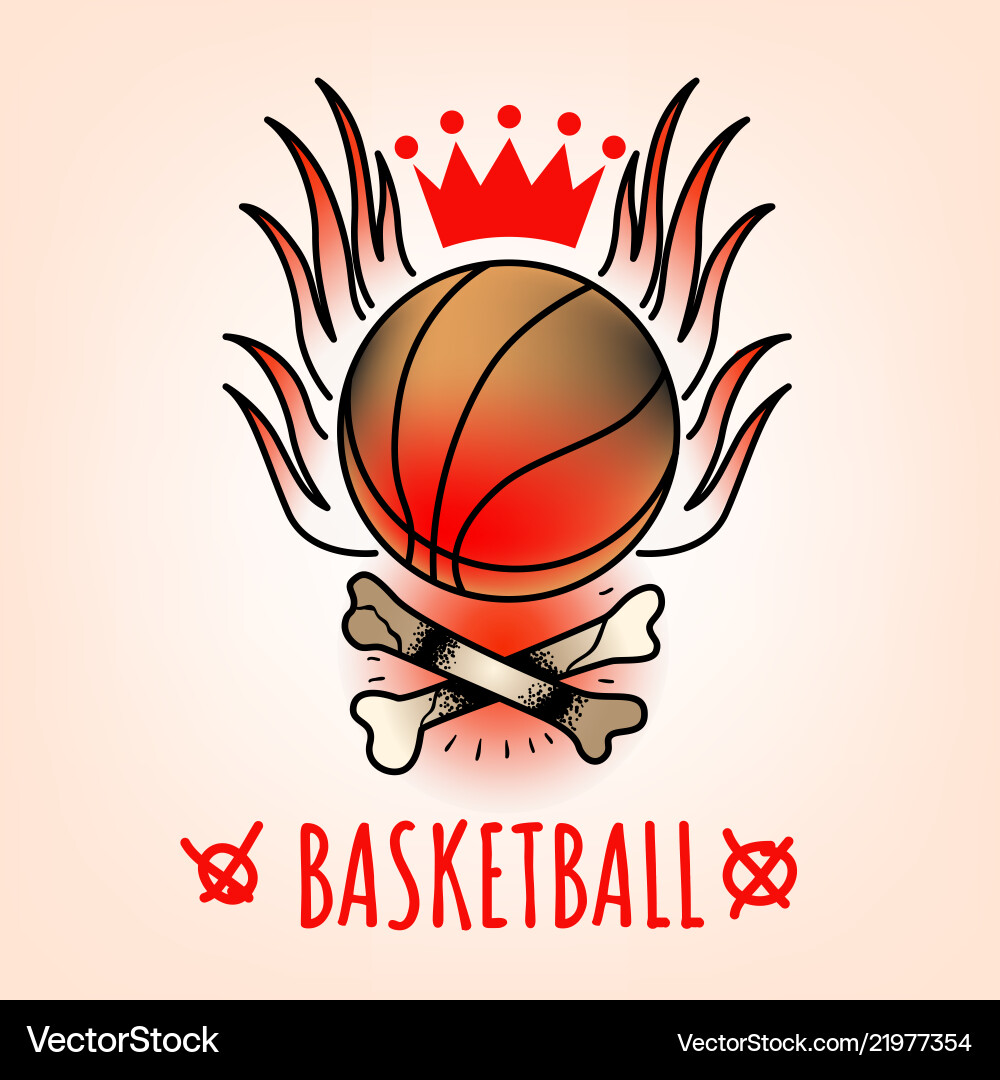 Vintage Basketball Emblem Royalty Free Vector Image