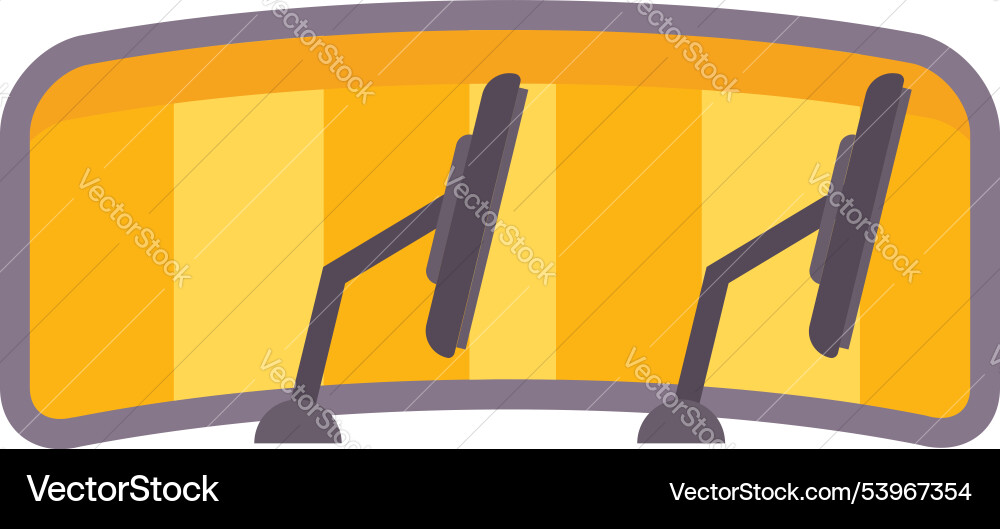 Windshield wiper cleaning curved windscreen Vector Image