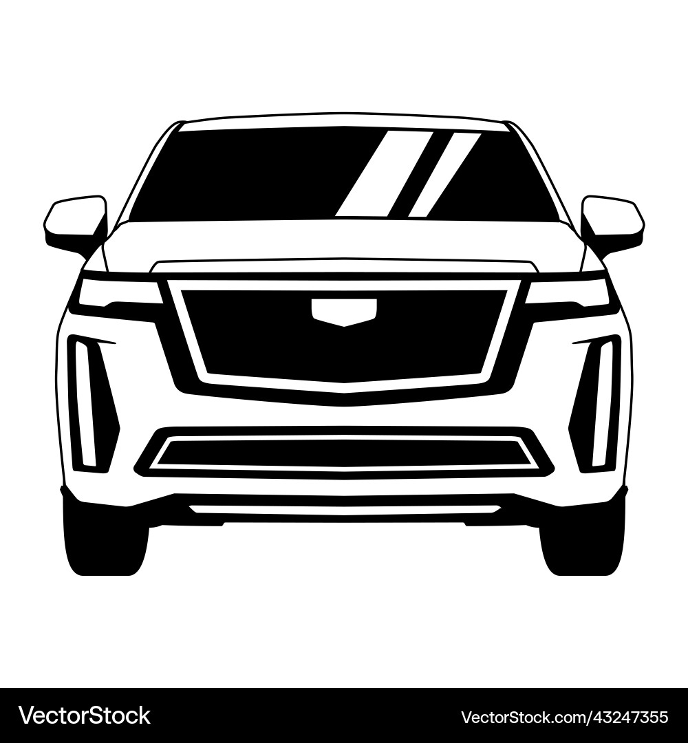 Black SUV Front Icon Royalty Free Vector Image