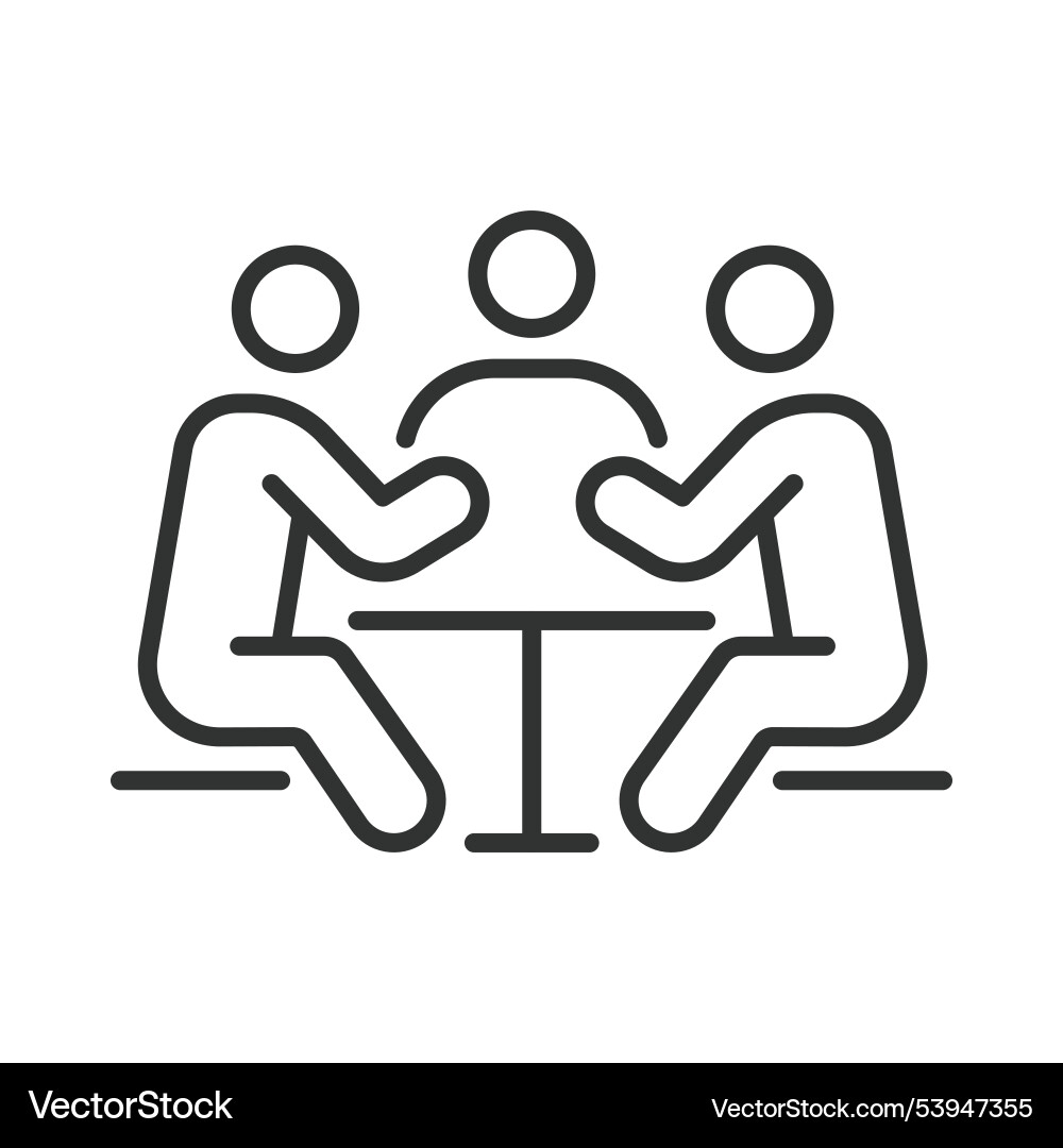 Business meeting in line design Royalty Free Vector Image