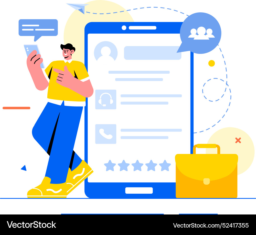 Call center agent of customer service or hotline Vector Image