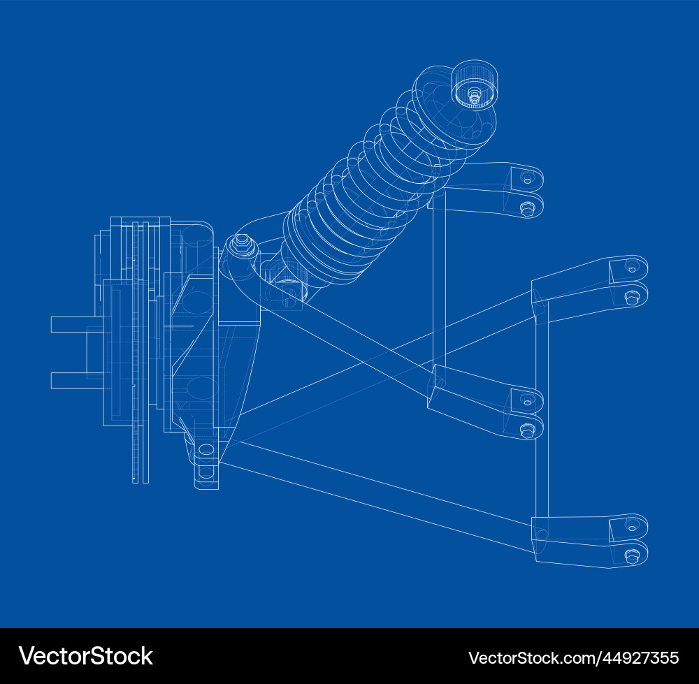 Car suspension with shock absorber Royalty Free Vector Image