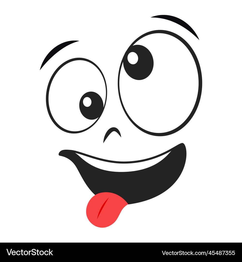 Cartoon zany face silly expression Royalty Free Vector Image