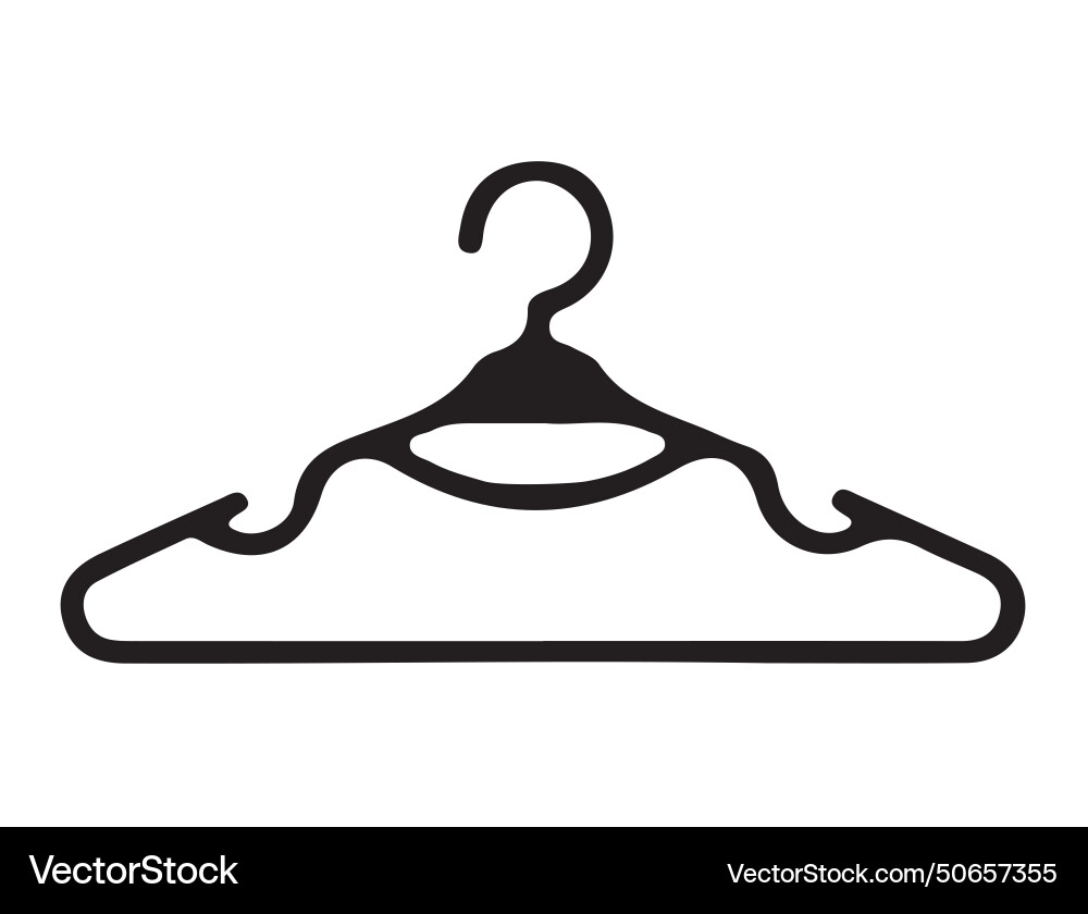 Clothing hanger silhouette art Royalty Free Vector Image