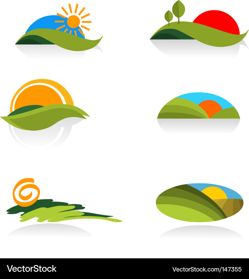 Nature icons Royalty Free Vector Image - VectorStock
