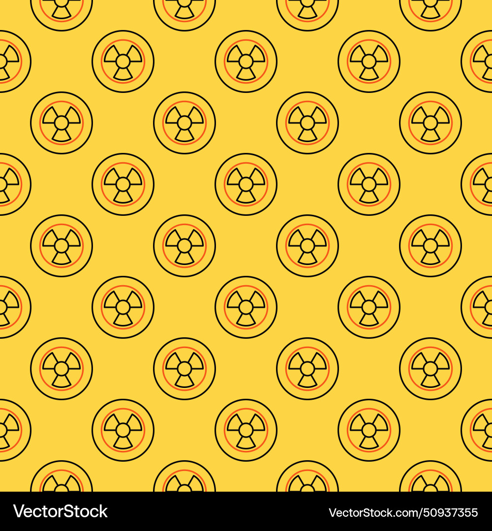 Radiation radioactive hazard yellow seamless Vector Image
