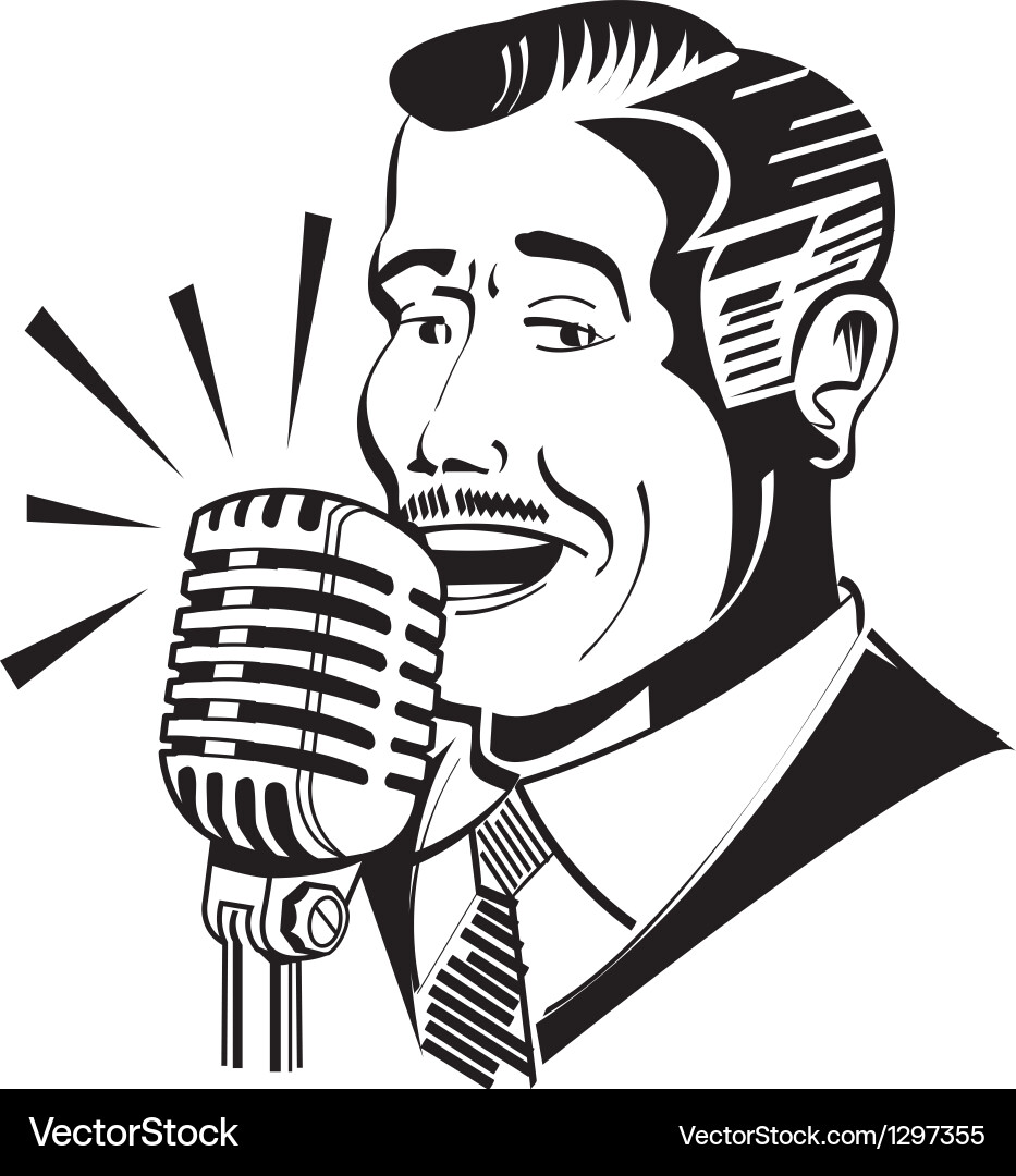 Radio announcer Royalty Free Vector Image - VectorStock