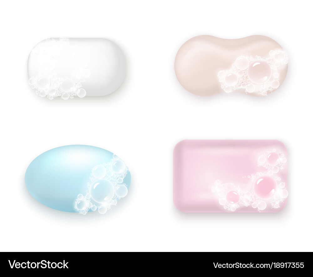 Soap bars realistic set Royalty Free Vector Image