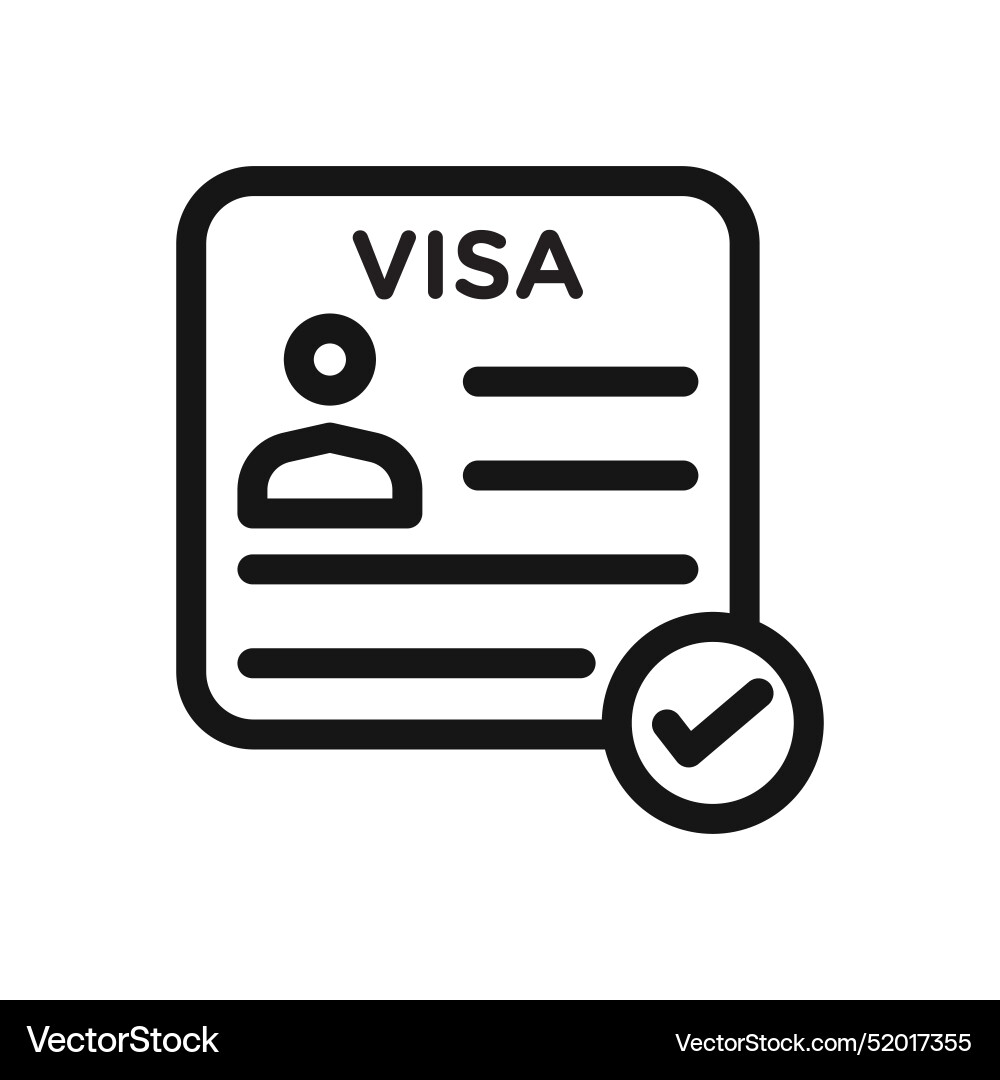 Start up visa icon black line art Royalty Free Vector Image