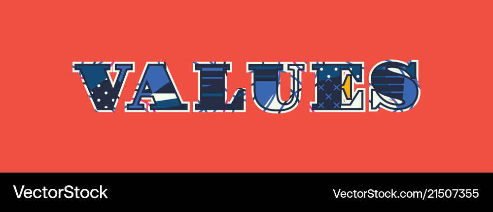 Values concept word art Royalty Free Vector Image