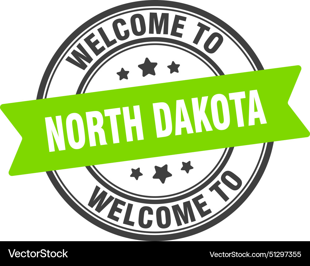 Welcome to north dakota stamp round Royalty Free Vector