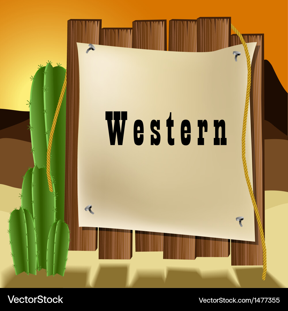 Western text frame Royalty Free Vector Image - VectorStock