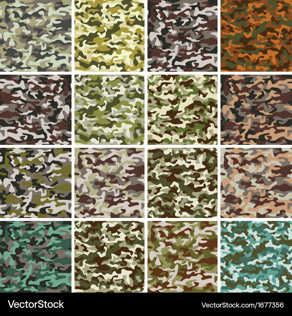 Camouflage Pattern Set Royalty Free Vector Image