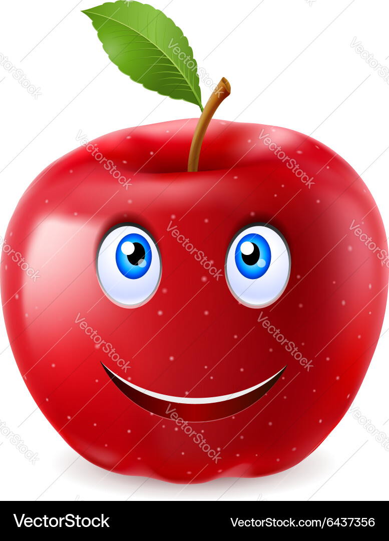 Cartoon apple Royalty Free Vector Image - VectorStock