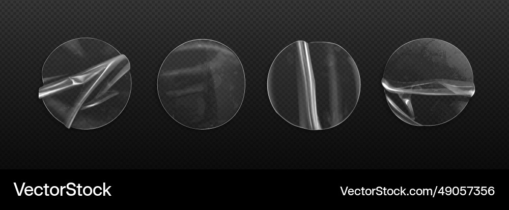 Clear round transparent plastic duct tape sticker Vector Image