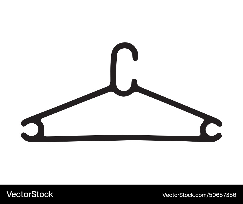 Clothing hanger silhouette art Royalty Free Vector Image