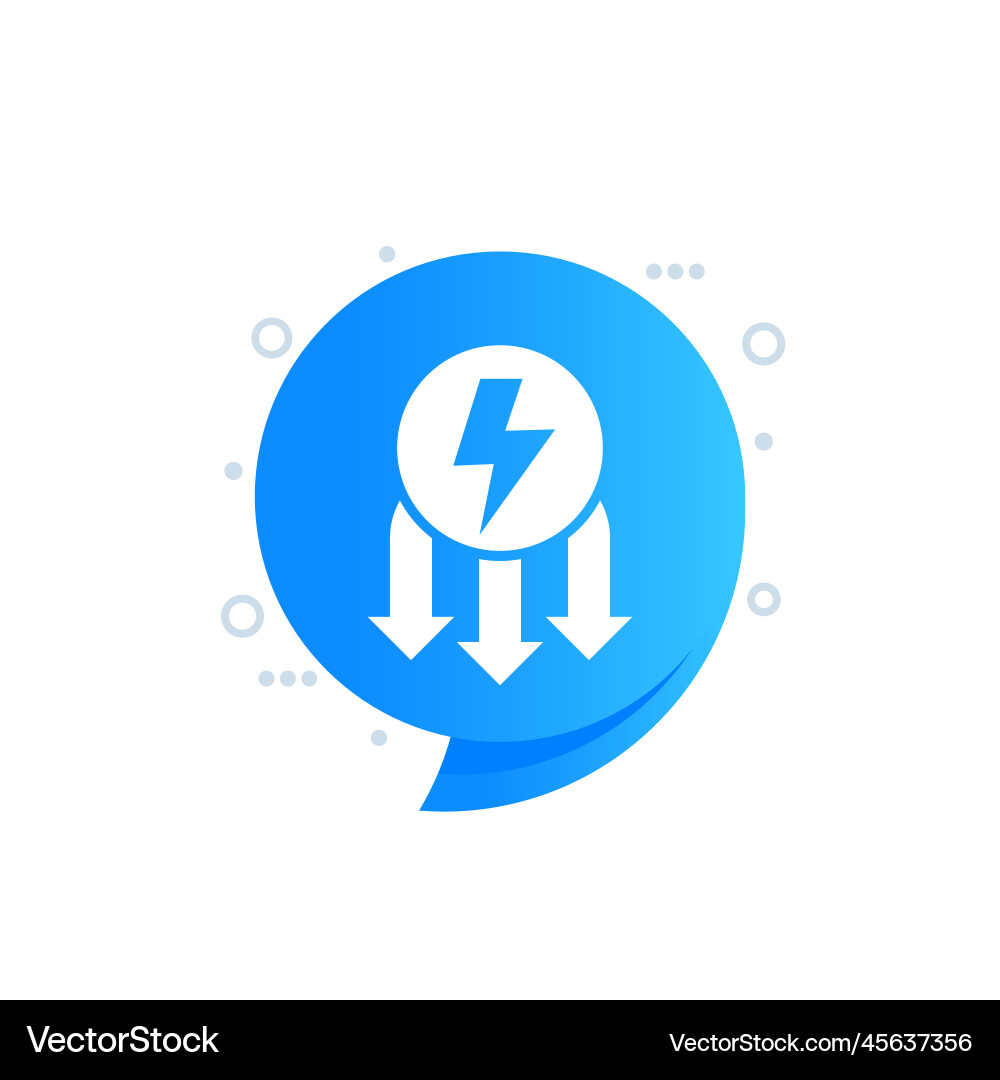 Energy Reduction Icon - Power Consumption Vector Image