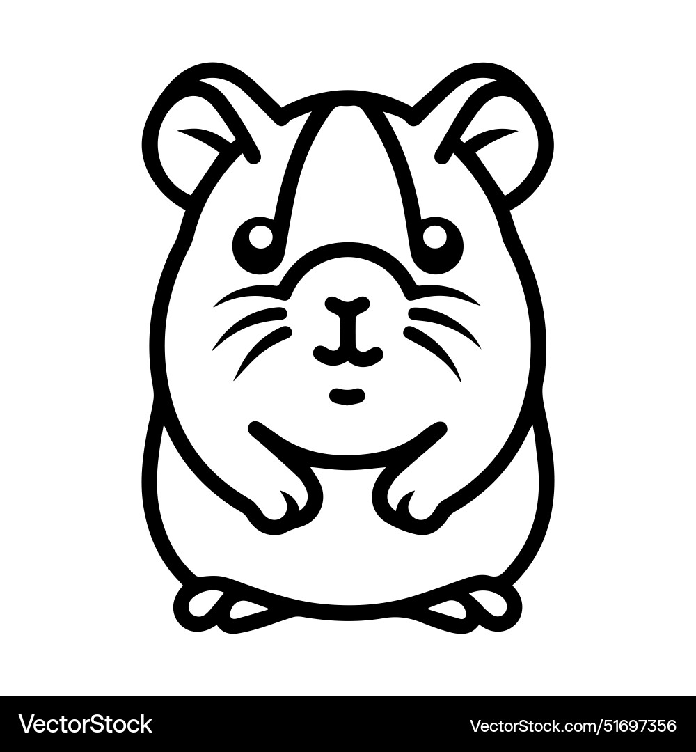 Hamster logo or modern line icon art Royalty Free Vector
