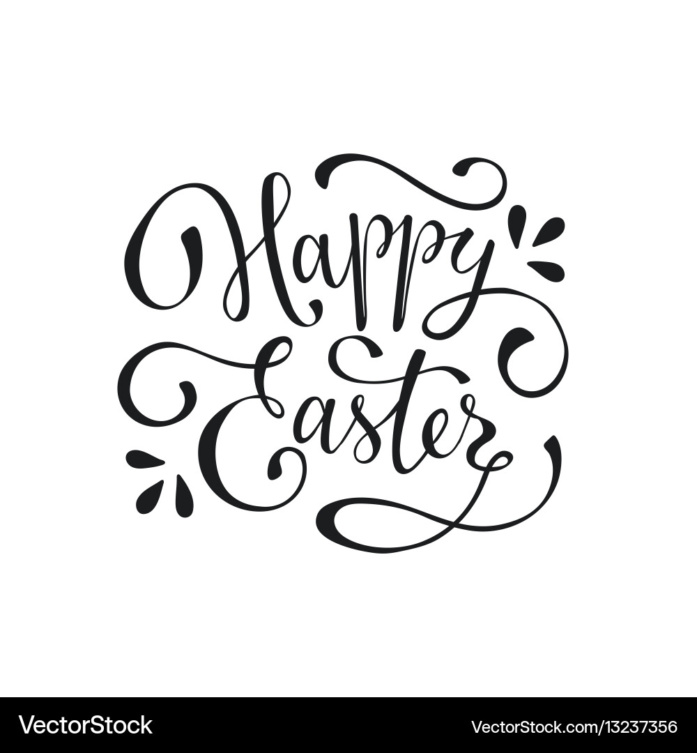 Happy easter text Royalty Free Vector Image - VectorStock