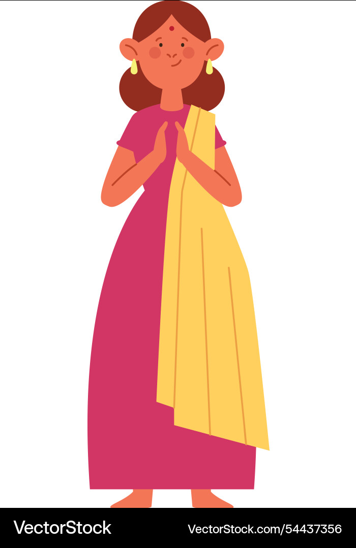 Indian bride wearing traditional clothing Vector Image
