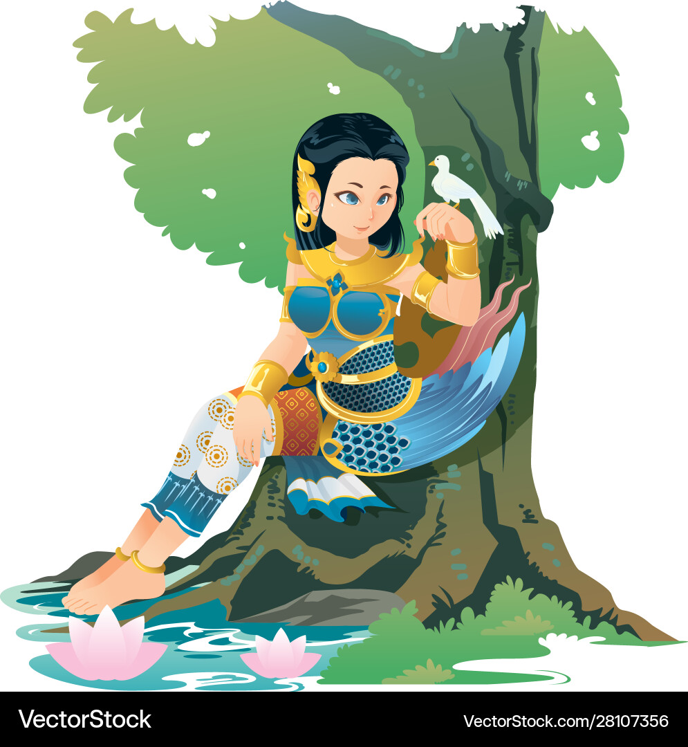Kinnari mythical creature from southeast asia Vector Image