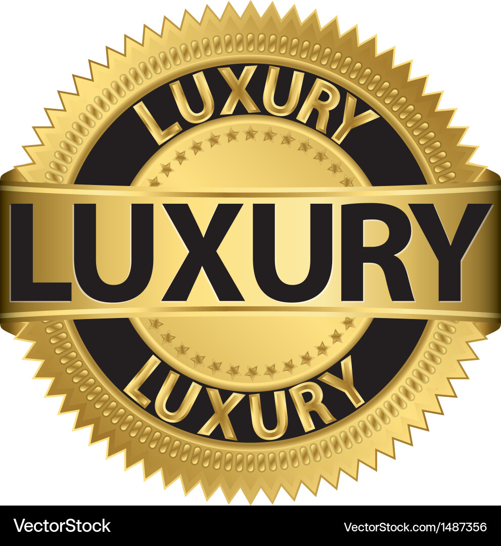 Luxury gold label Royalty Free Vector Image - VectorStock