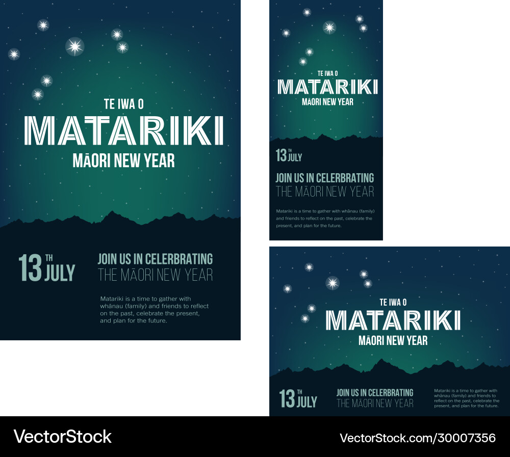 Matariki poster Royalty Free Vector Image - VectorStock