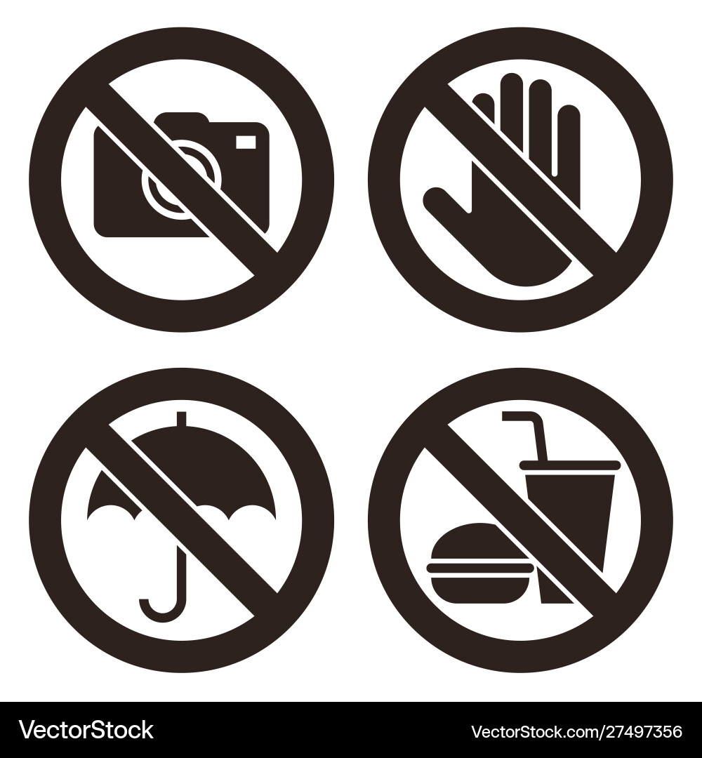 Prohibited signs Royalty Free Vector Image - VectorStock