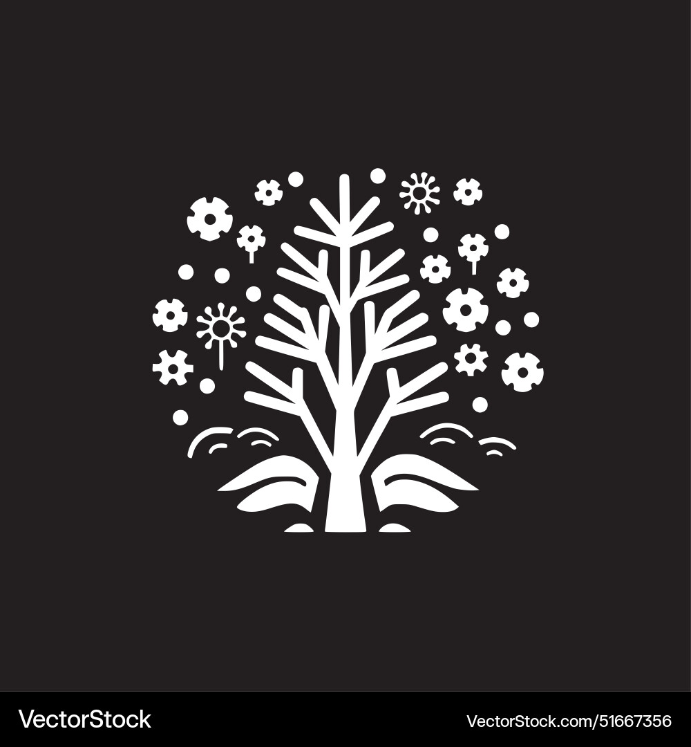 Spring - black and white isolated icon Royalty Free Vector