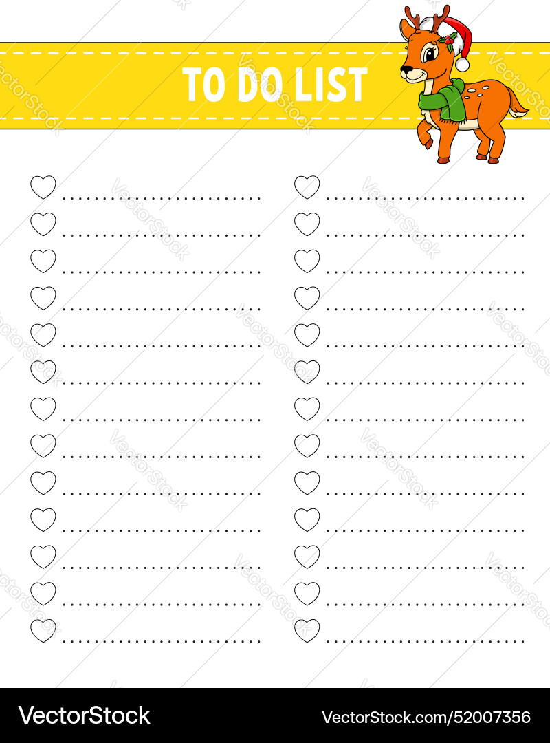 To do list printable template lined sheet Vector Image