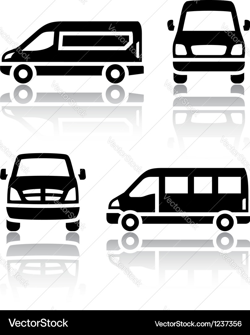 Transport Van Icons Royalty Free Vector Image - VectorStock