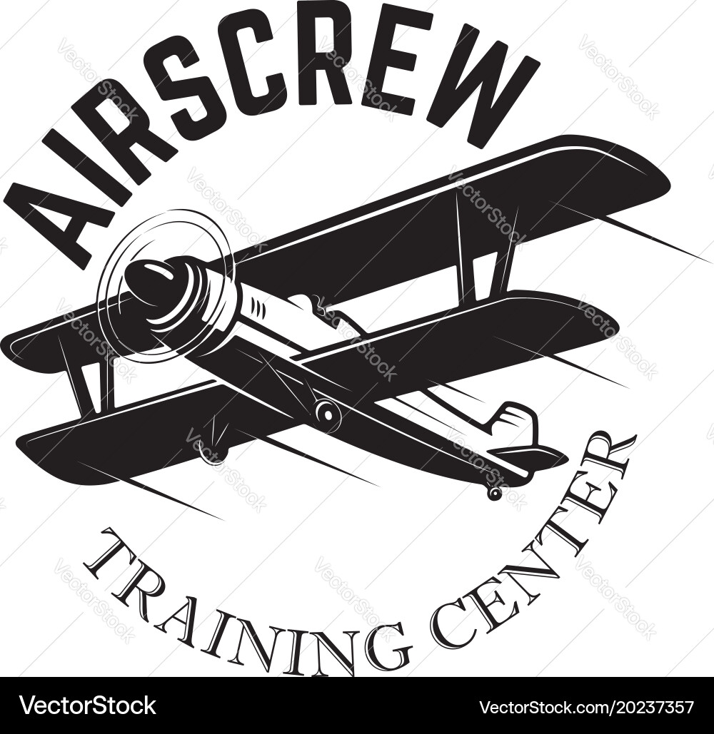 Aviation training center emblem template Vector Image