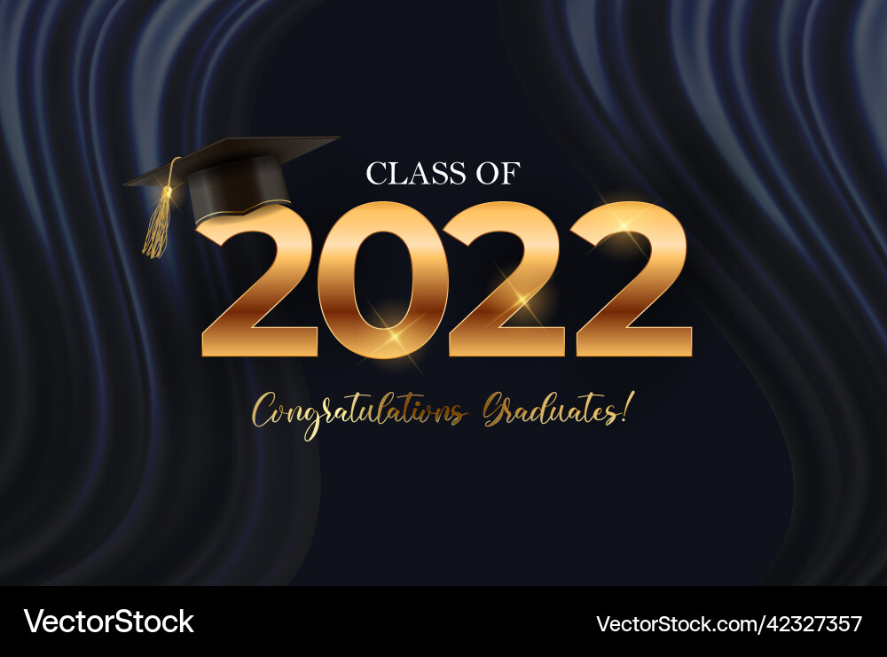 Class of 2022 congratulations graduates greeting Vector Image