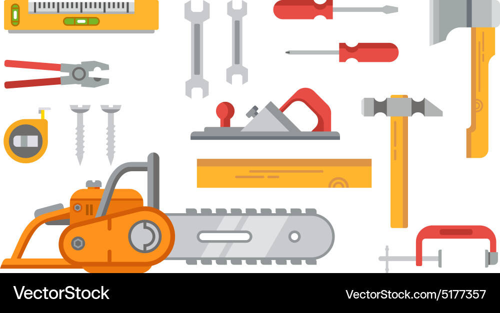 Construction tools objects Royalty Free Vector Image
