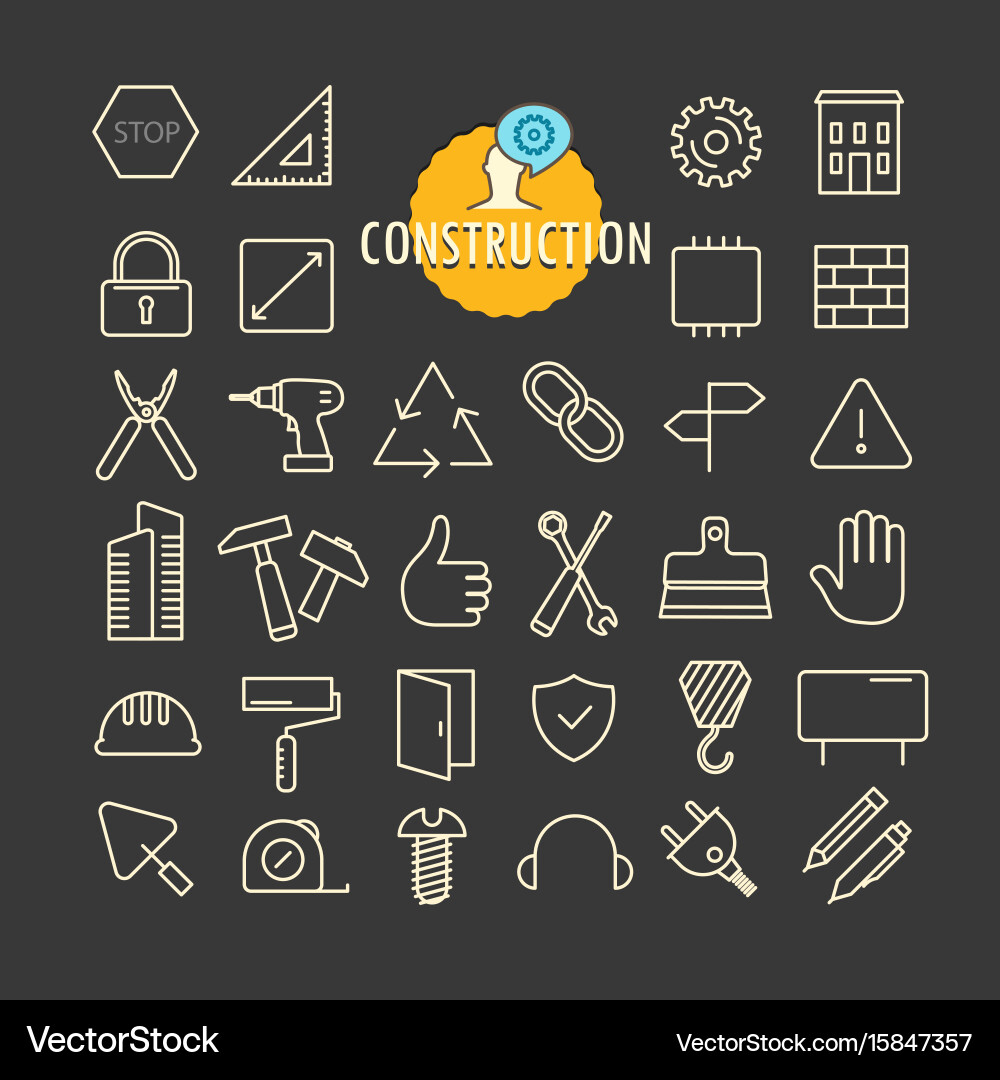 Different construction icons collection web Vector Image