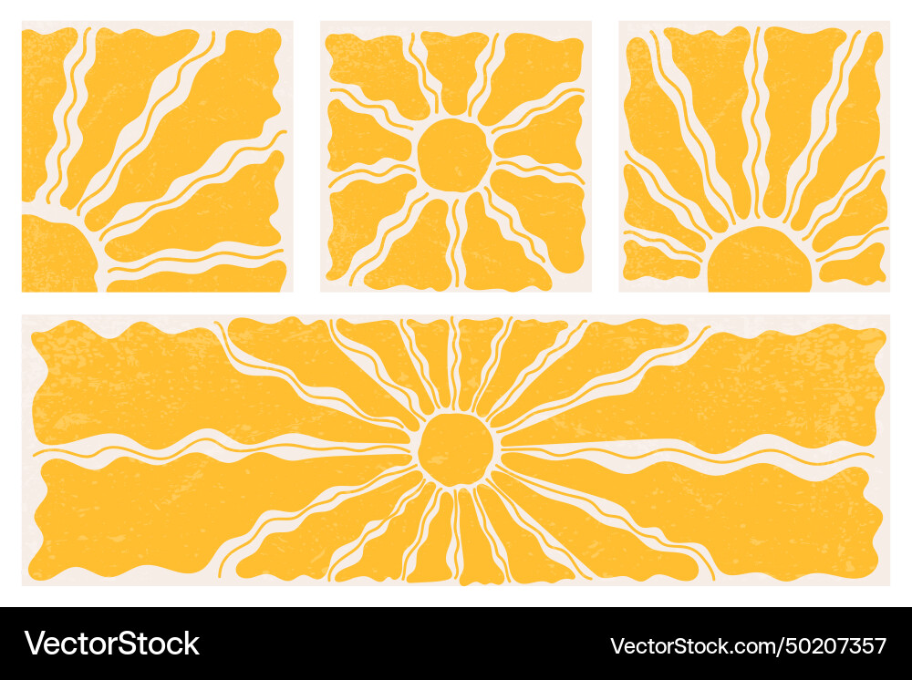 Groovy sun background abstract retro wavy Vector Image