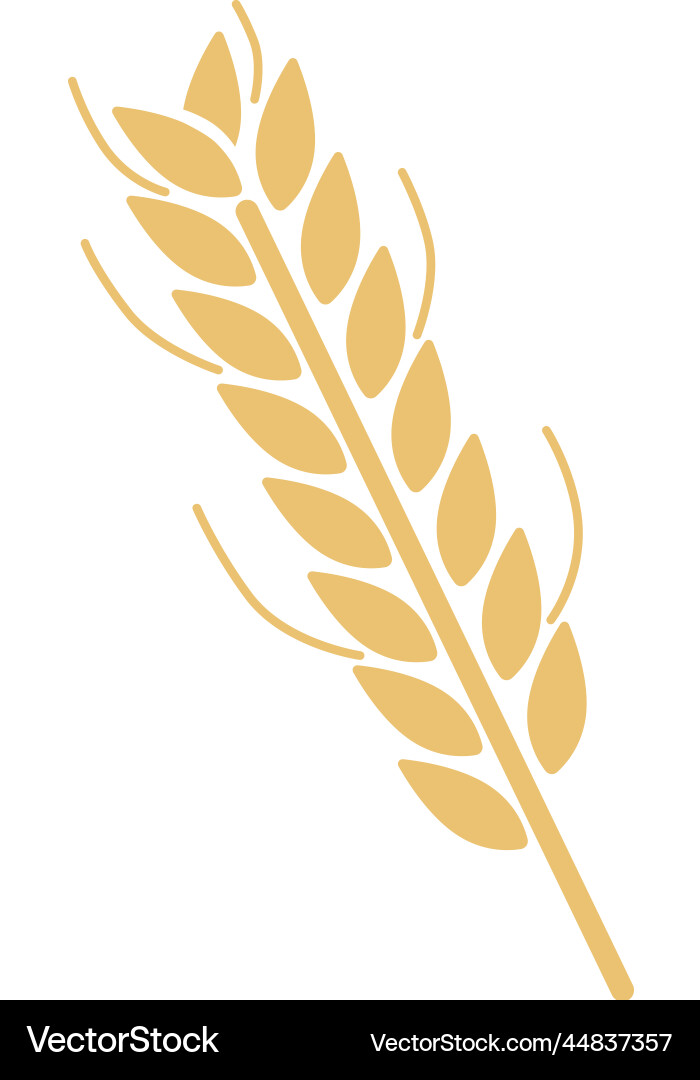 Organic crop symbol wheat silhouette grain Vector Image