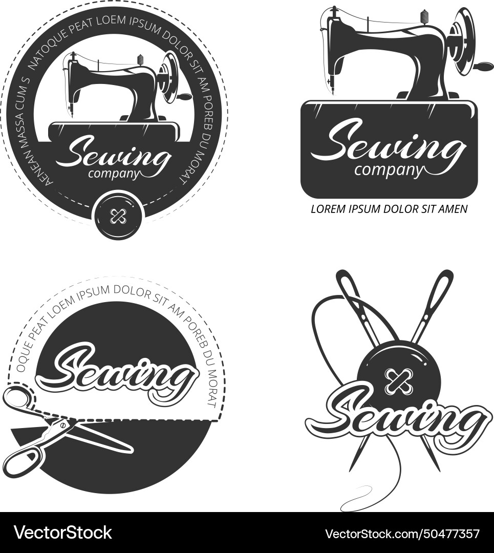 Vintage tailor labels emblems and logo set Vector Image