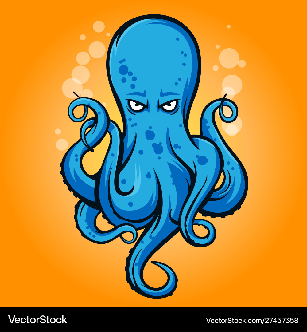Colorful Octopus Mascot Logo Royalty Free Vector Image